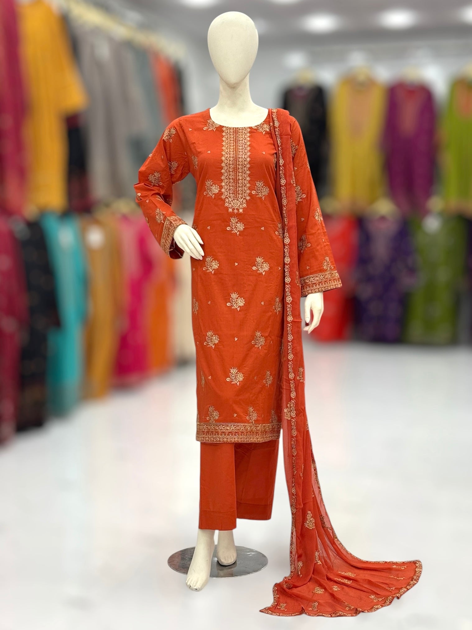 Meher-e-Zari Lawn L40-A | Stitched | 3 Piece – Rizwan Clothing